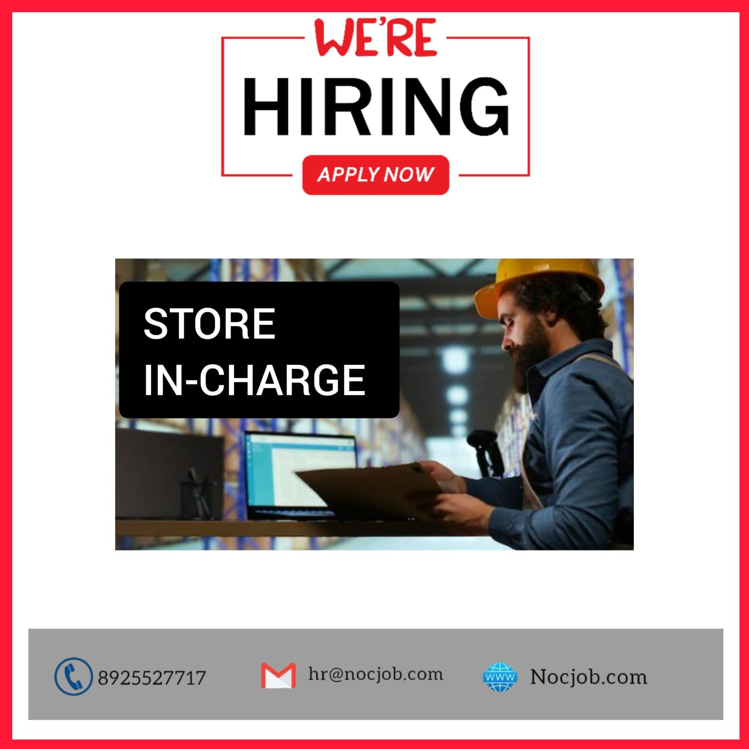 STORE IN-CHARGE - National & Overseas Consultancy