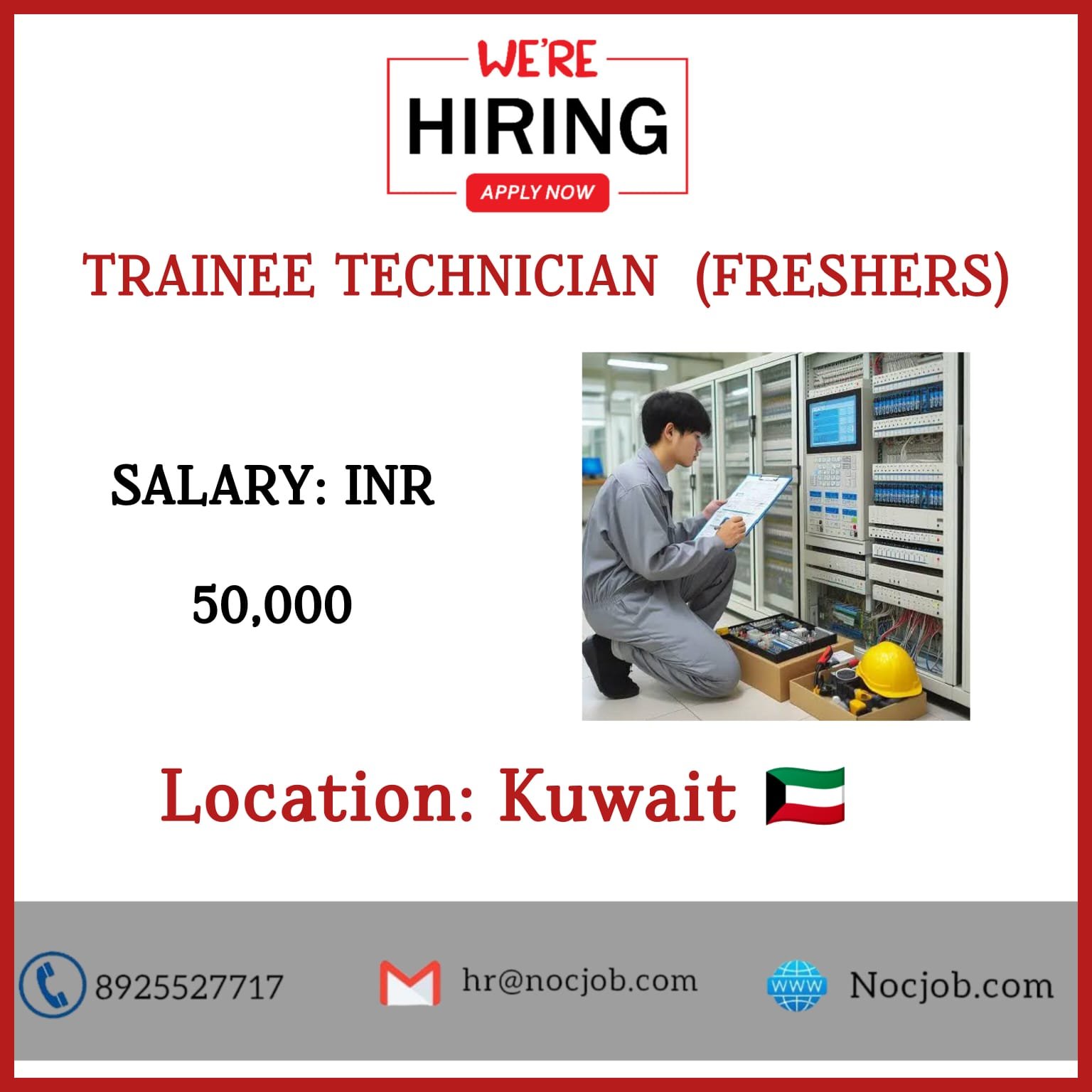 TRAINEE TECHNICIAN - National & Overseas Consultancy