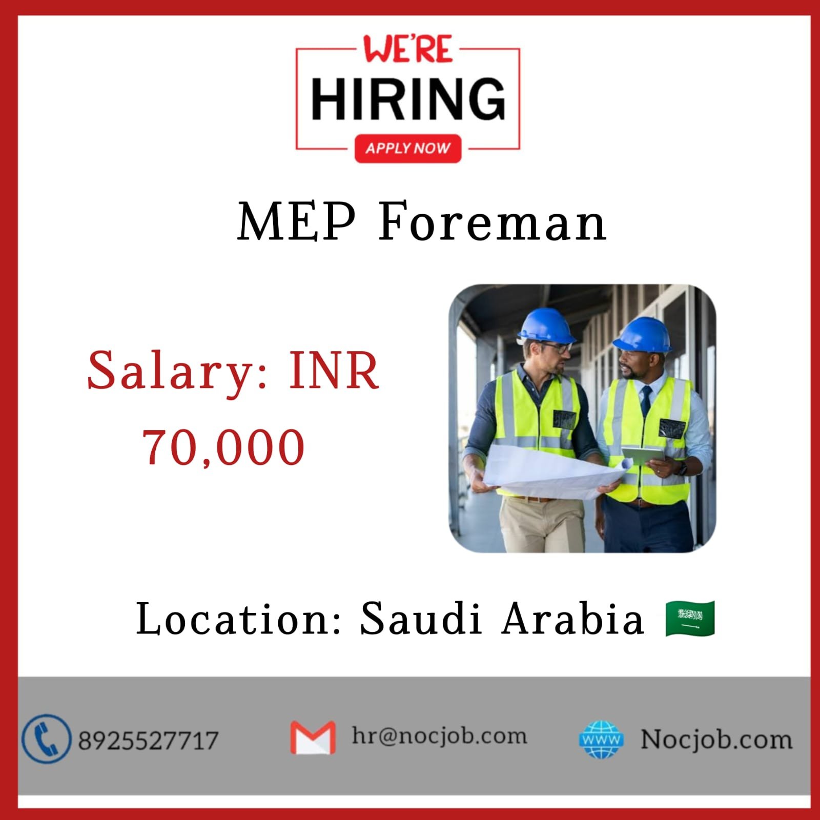 MEP FOREMAN - National & Overseas Consultancy